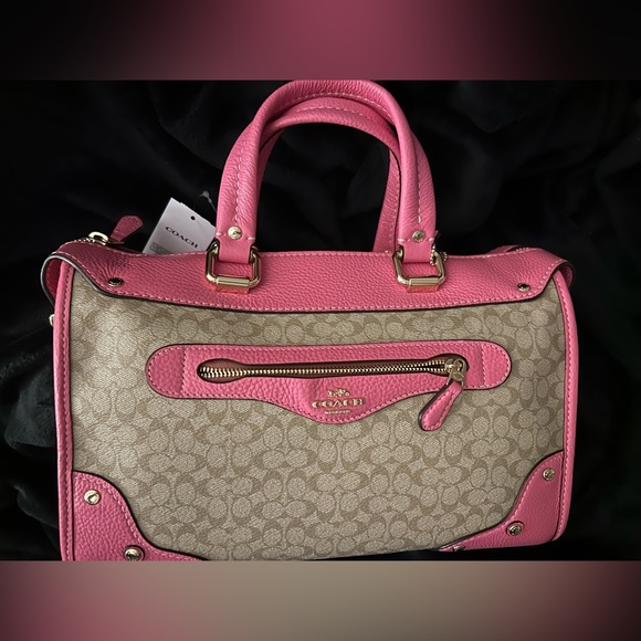 Coach | Bags | Coach Speedy Tan With Pink Trim | Poshmark